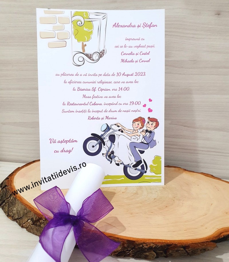 Invitatie Nunta Haioasa IN66 Tiparire text Nu Asamblare Nu